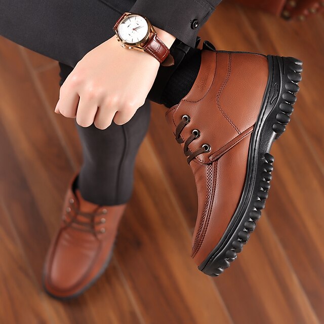 Men's Boots Winter Boots Comfort Shoes Fleece lined Business Casual ...