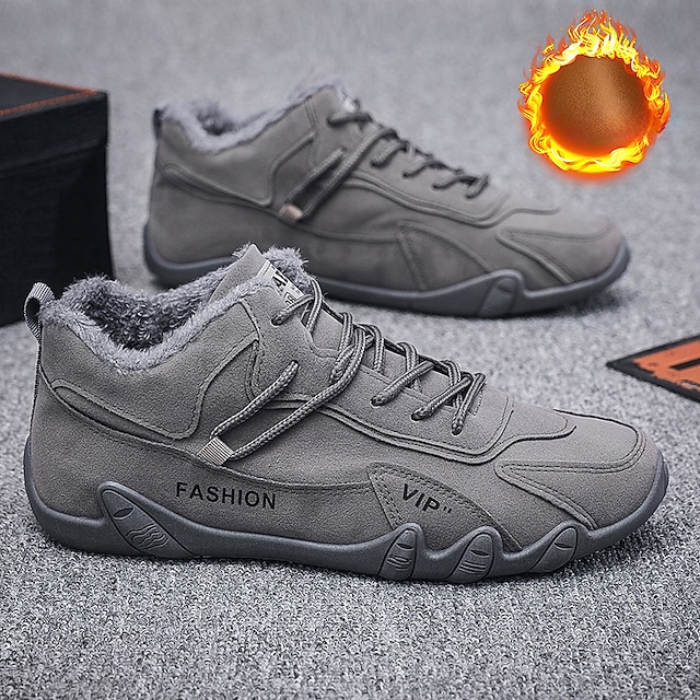 Men's Casual Shoes Fleece lined Walking Vintage Casual Outdoor Daily ...