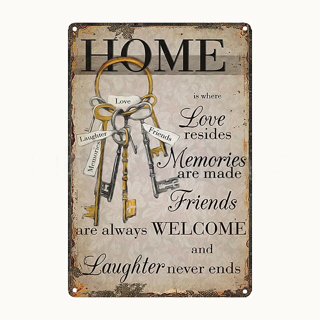 1pc Retro Metal Tin Sign Words Tin Sign Vintage Kitchen Signs Wall ...