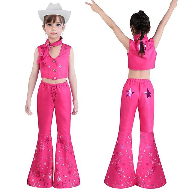 Hot Pink Cowgirl Set Doll Movie Cosplay Costume Masquerade Girls' Movie Cosplay Retro Vintage ...