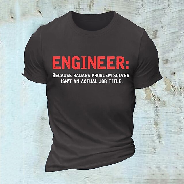 Men's Engineer T-Shirt | Funny "Badass Problem Solver" Job Humor Short ...