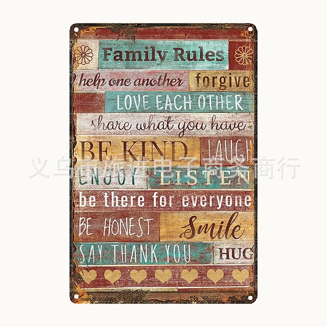 1pc Retro Metal Tin Sign Words Tin Sign Vintage Kitchen Signs Wall ...