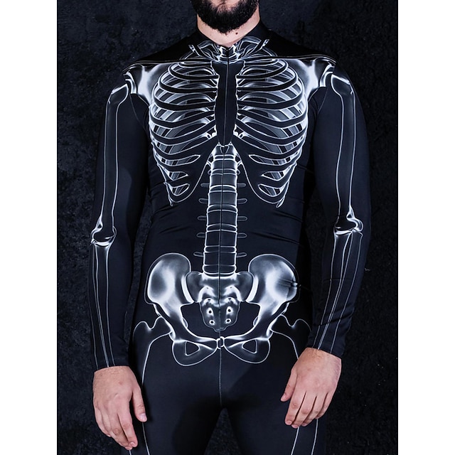 Skull Skeleton Carnival Costume Full Body Suit Cosplay Costume ...