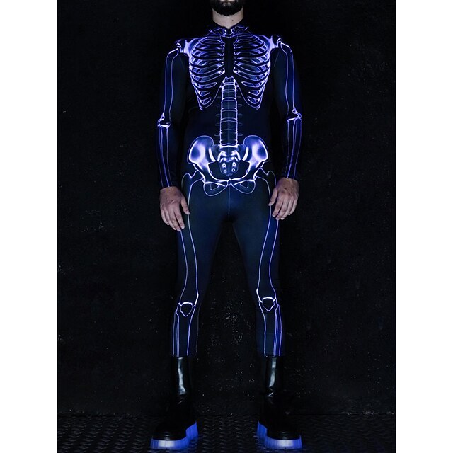 Skull Skeleton Carnival Costume Full Body Suit Cosplay Costume ...