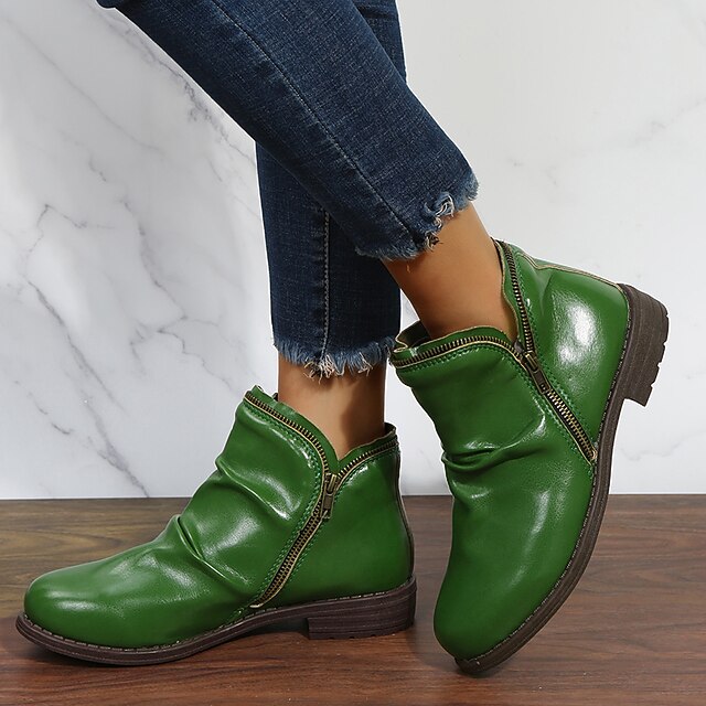 Women's Boots Plus Size Outdoor Daily Solid Color Booties Ankle Boots ...