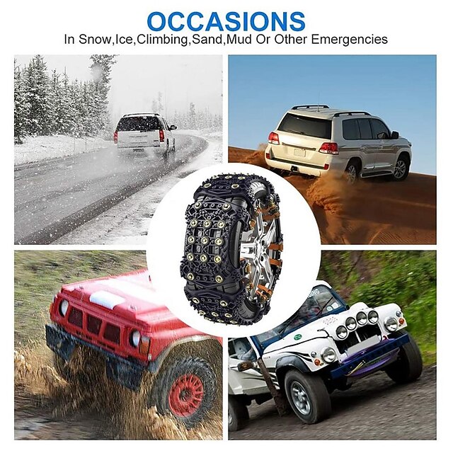 Car SUV Snow Chains Universal Anti Slip Tire Traction Chains Thickened ...