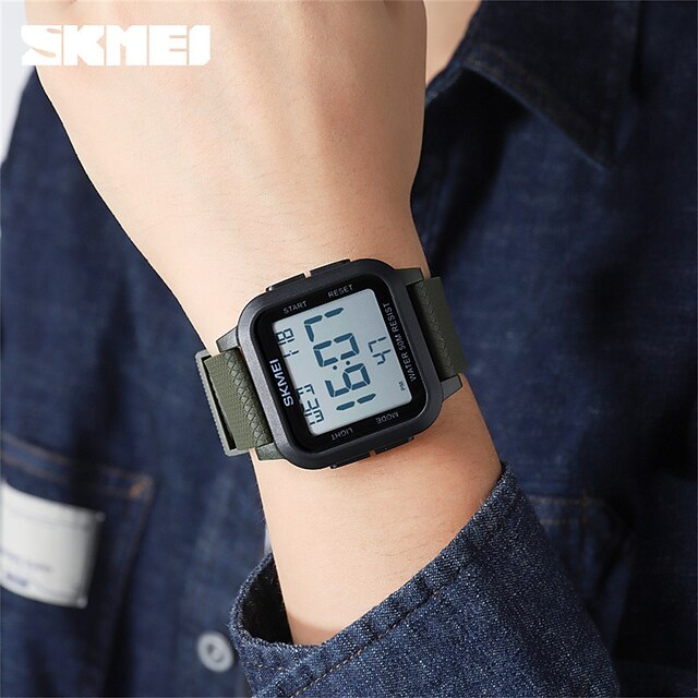 Men's Digital Sports Watch, Military Waterproof Square Large Face Wrist ...