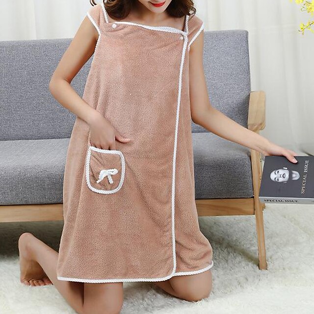 Off Shoulder Wearable Bath Towel Wrap Women Oversized Water Absorbent ...