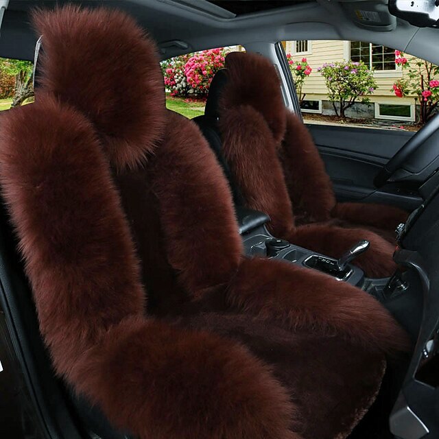 1PC New Sheepskin Fur Car Seat Cover Universal Wool Car Cushion Case ...
