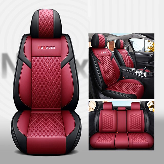 Car Seat Cover Universal Auto Seat Cover PU Leather Car Five Seats ...