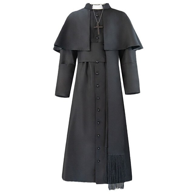 Retro Vintage Medieval Coat Necklace Trench Coat Witch Plague Doctor ...