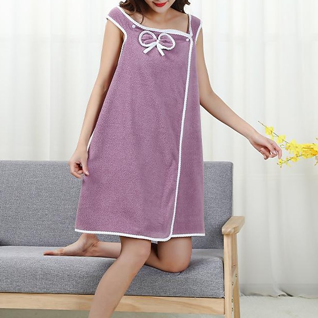 Off Shoulder Wearable Bath Towel Wrap Women Oversized Water Absorbent