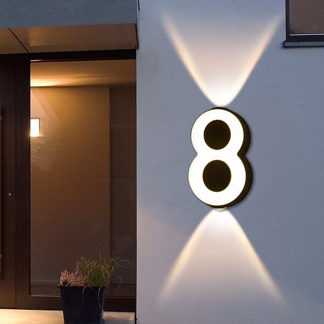 LED House Numbers Outside Wall Light IP65 Waterproof LED Floating Home ...