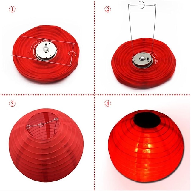 12" Solar Powered Lanterns Waterproof Outdoor Nylon Cloth Paper Lantern ...