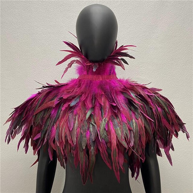 Retro Vintage Punk & Gothic Shawls Feather Cape Witch Maleficent Women ...