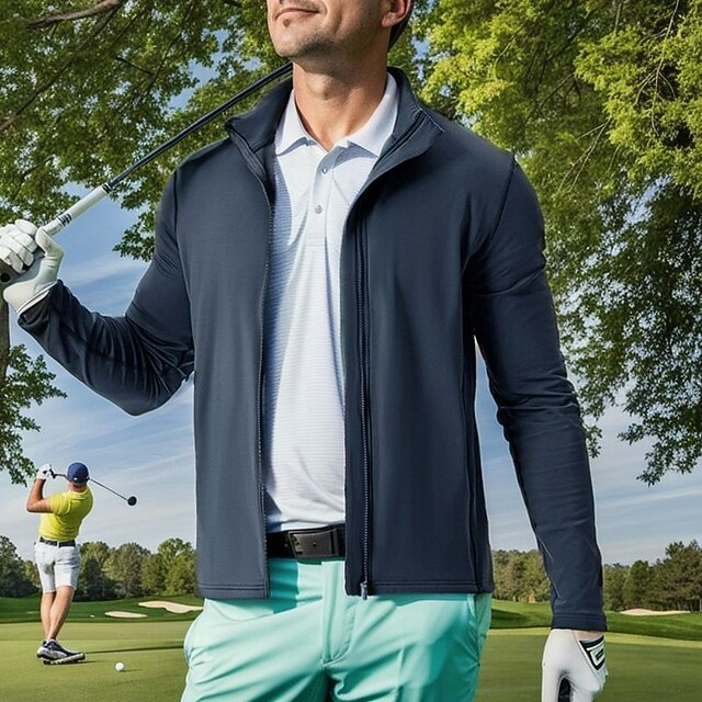 Men's Golf Clothes Thermal Warm Windproof Lightweight Long Sleeve Golf ...