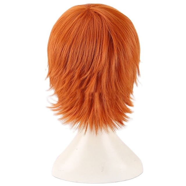 Cosplay Wigs Orange Straight Synthetic Hair Short Wigs Women's Wigs For ...