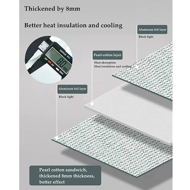 Window Sun Shade Film Home Sunshade Protector Pad Aluminum Foil Anti-UV ...