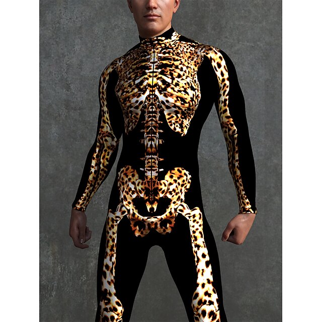 Carnival Costume Full Body Suit Skeleton Skull Carnival Cosplay Costume ...