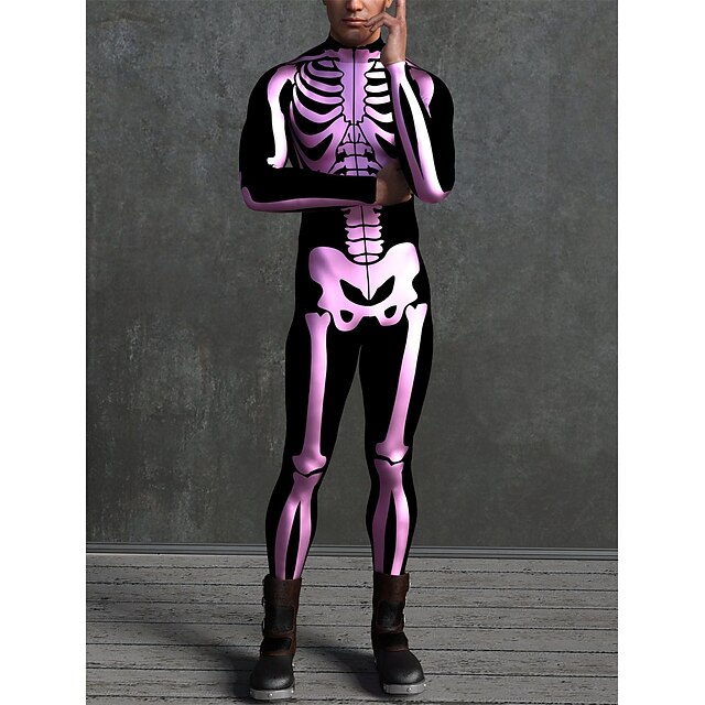 Carnival Costume Full Body Suit 2026 Skeleton Skull Carnival Cosplay ...
