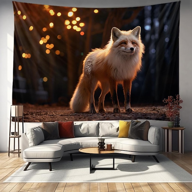 Cute Fox Hanging Tapestry Wall Art Large Tapestry Mural Decor ...