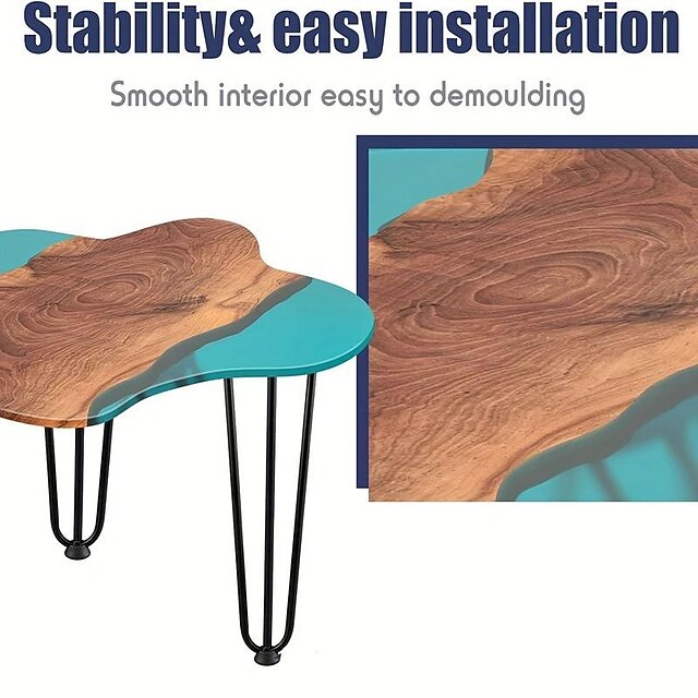 Large Resin Table Mold Set 60cm/24 Inch Silicone Tray Molds For Epoxy ...