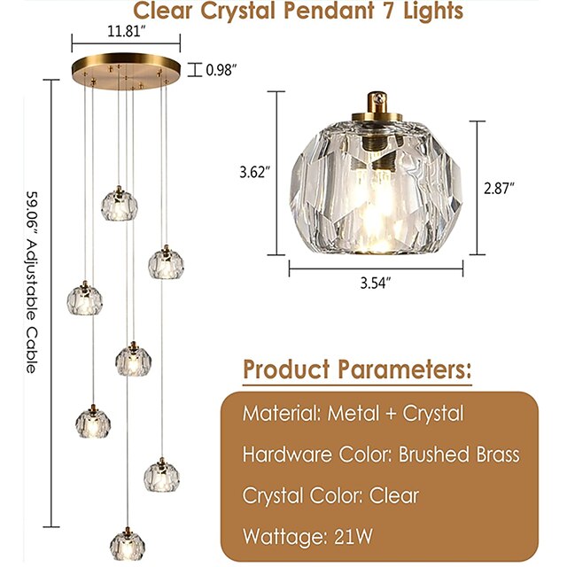 Crystal Chandelier LED Modern Pendant Light Raindrop Ceiling Light ...