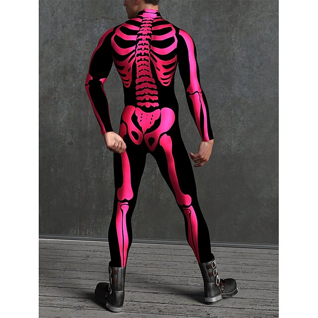 Carnival Costume Full Body Suit Skeleton Skull Carnival Cosplay Costume ...