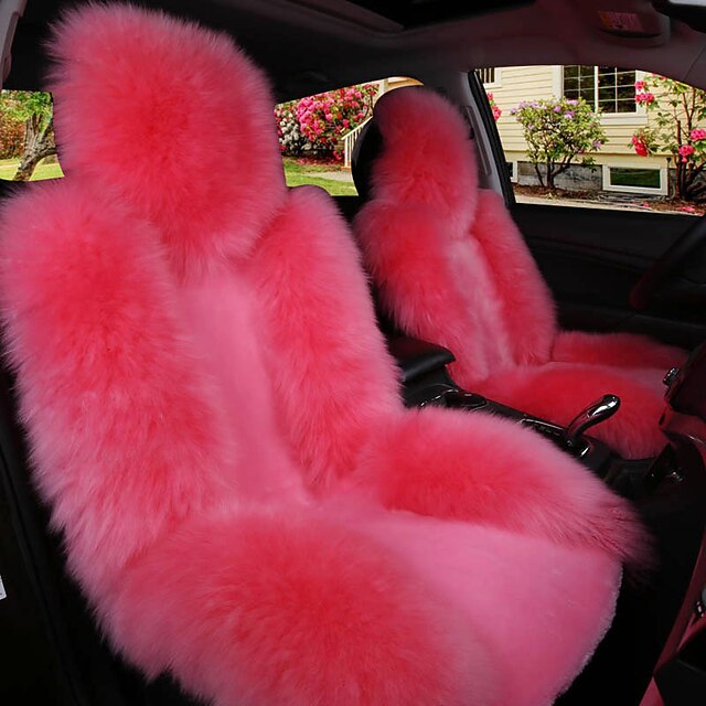 1PC New Sheepskin Fur Car Seat Cover Universal Wool Car Cushion Case ...