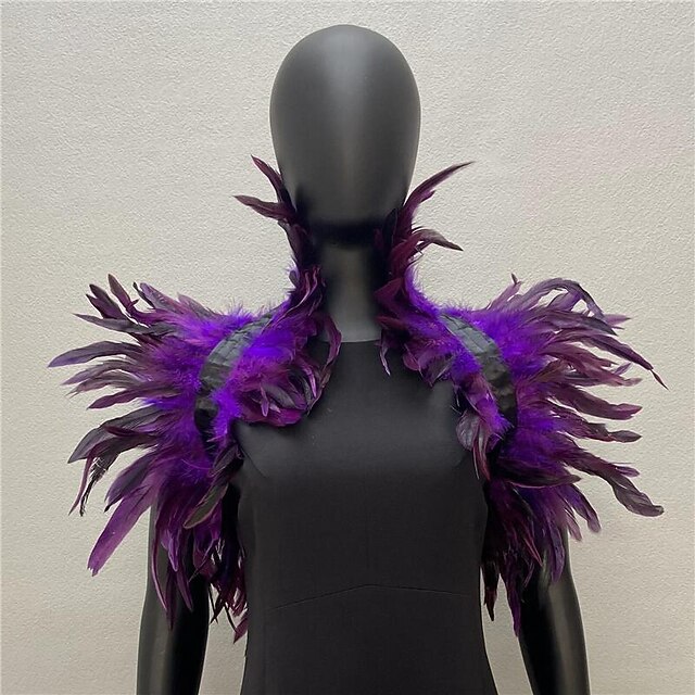 Punk & Gothic Shawls Feather Cape Witch Maleficent Drag Queen Fancy ...