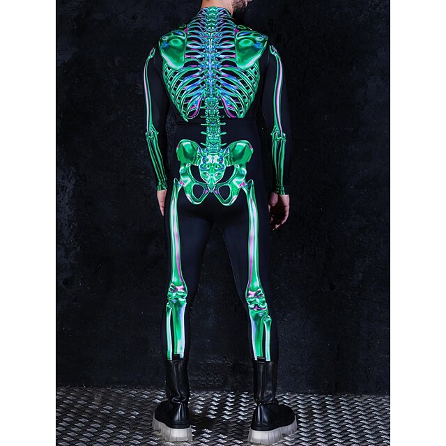 Skull Skeleton Carnival Costume Full Body Suit Cosplay Costume ...
