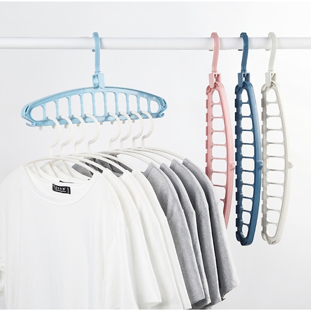 1pc Multi Hole Clothes Hanger, Multifunctional Folding Clothes Drying ...