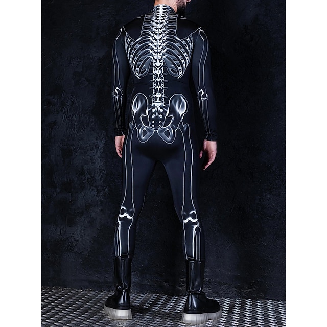 Skull Skeleton Carnival Costume Full Body Suit Cosplay Costume ...