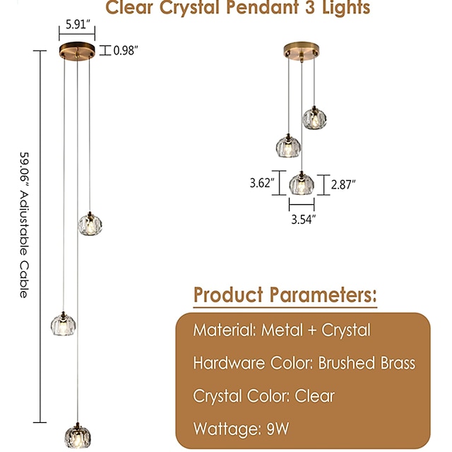 Crystal Chandelier LED Modern Pendant Light Raindrop Ceiling Light ...