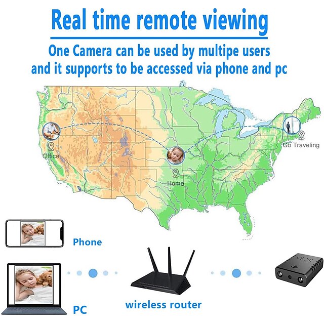 Mini Spy Hidden Camera HD 480P WiFi Security Cameras Wireless Nanny Cam ...