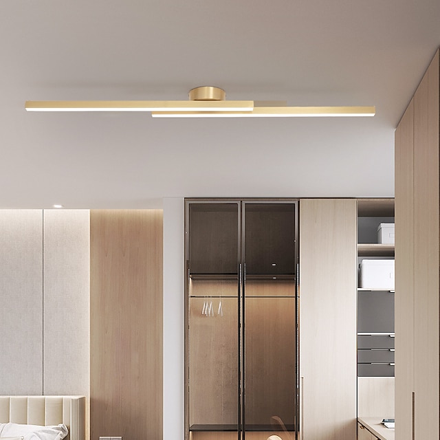 Minimalist Ceiling Light Long Strip Semi Flush Mount Ceiling Lamp ...