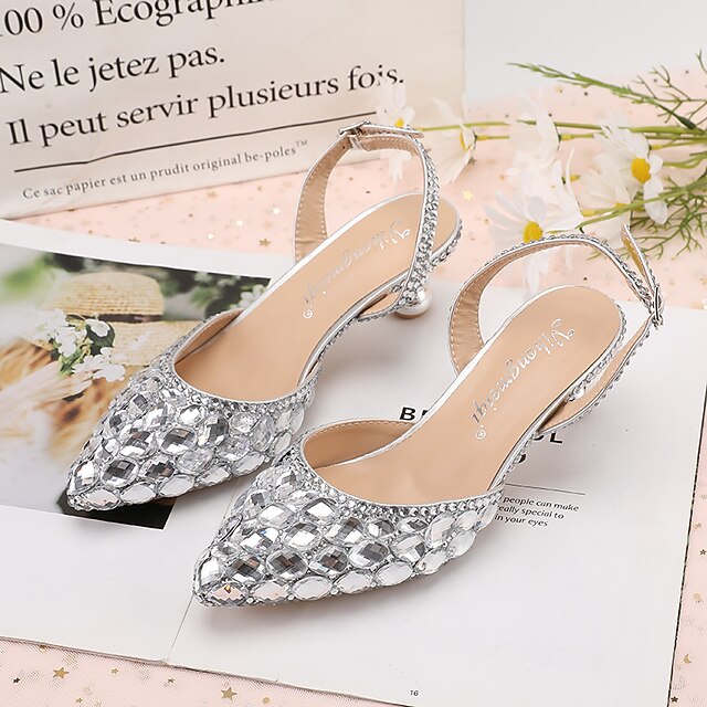Wedding Shoes Sandals for Bride Women Bridal Shoes Sparkling Buckle ...