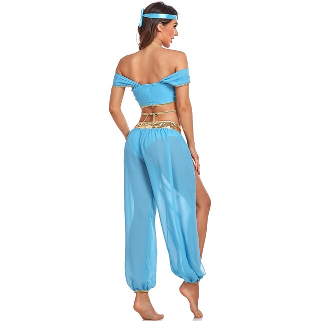 Princess Jasmine Halloween Cosplay Costume Belly Dance Costume Sexy ...
