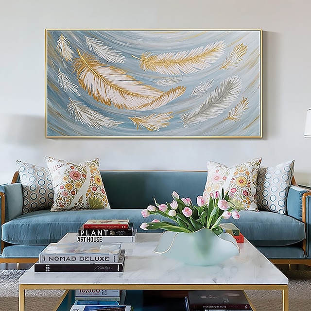 Large Wall Art painting Handmade Feather oil painting Hand Painted ...