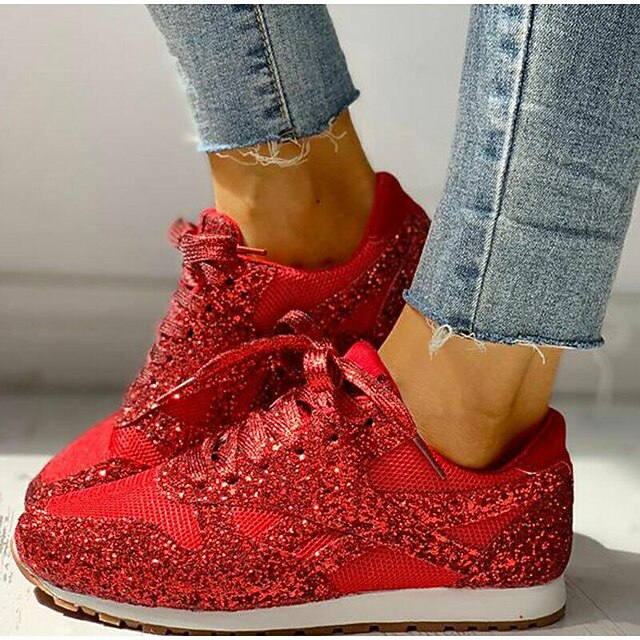 Women's Trainers Athletic Shoes Sneakers Bling Bling Sequins Bling ...