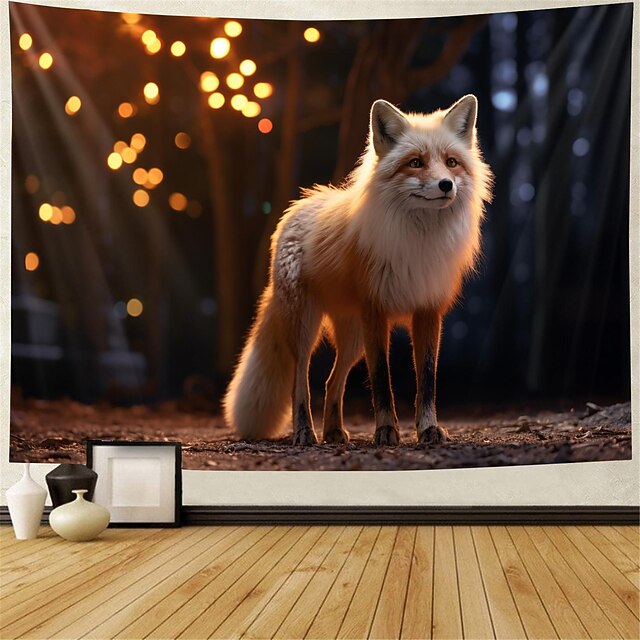 Cute Fox Hanging Tapestry Wall Art Large Tapestry Mural Decor ...
