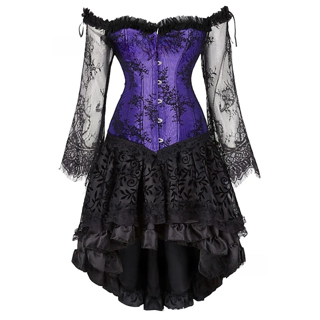 Retro Vintage Sexy Rococo Punk And Gothic Renaissance Dress Overbust
