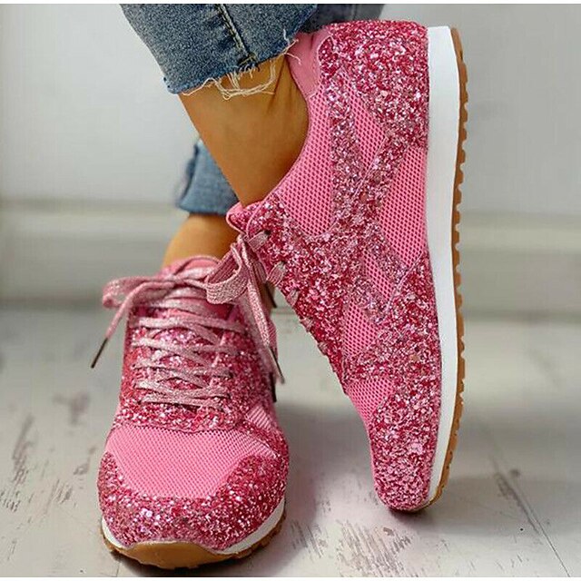 Women's Trainers Athletic Shoes Sneakers Bling Bling Sequins Bling ...