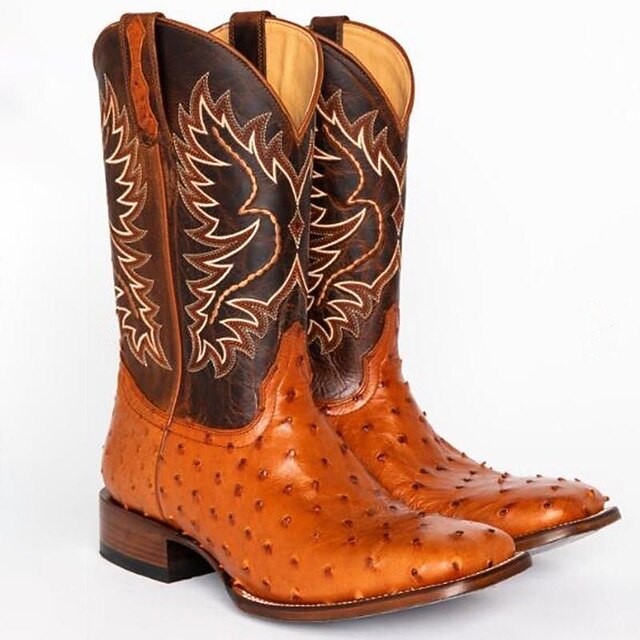 Men's Boots Cowboy Boots Embroidery Plus Size Riding Boots Vintage ...