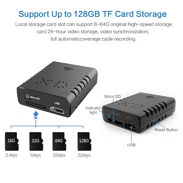 Mini Spy Hidden Camera HD 480P WiFi Security Cameras Wireless Nanny Cam ...