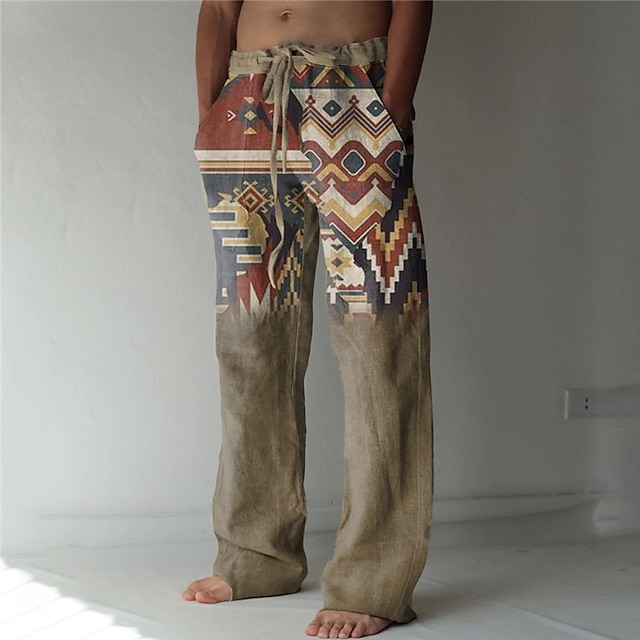 Christmas Native American Print Pants Mens Graphic | Casual Summer ...