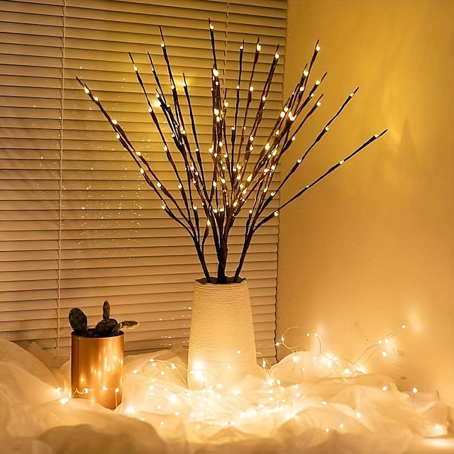 Warm White Led Branch Light, Battery Operated Lighted Branches Vase ...