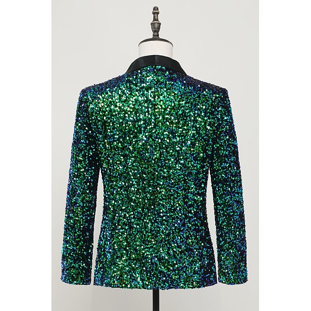 Disco 1980s Jacket Tuxedo Suits & Blazers Disco Men's Sequins Cosplay ...