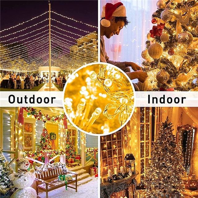 LED Fairy String Light 100M 800Leds 50M 400Leds 8 Modes Waterproof ...