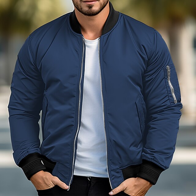 Men's Bomber Jacket Sport Coat Varsity Jacket Outdoor Sports Warm ...